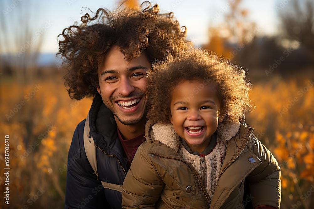 A heartwarming portrait capturing a moment of joy between a young man ...