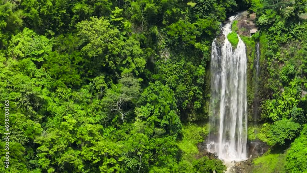 Tropical mountain with waterfalls and green forest. Lasang Falls ...
