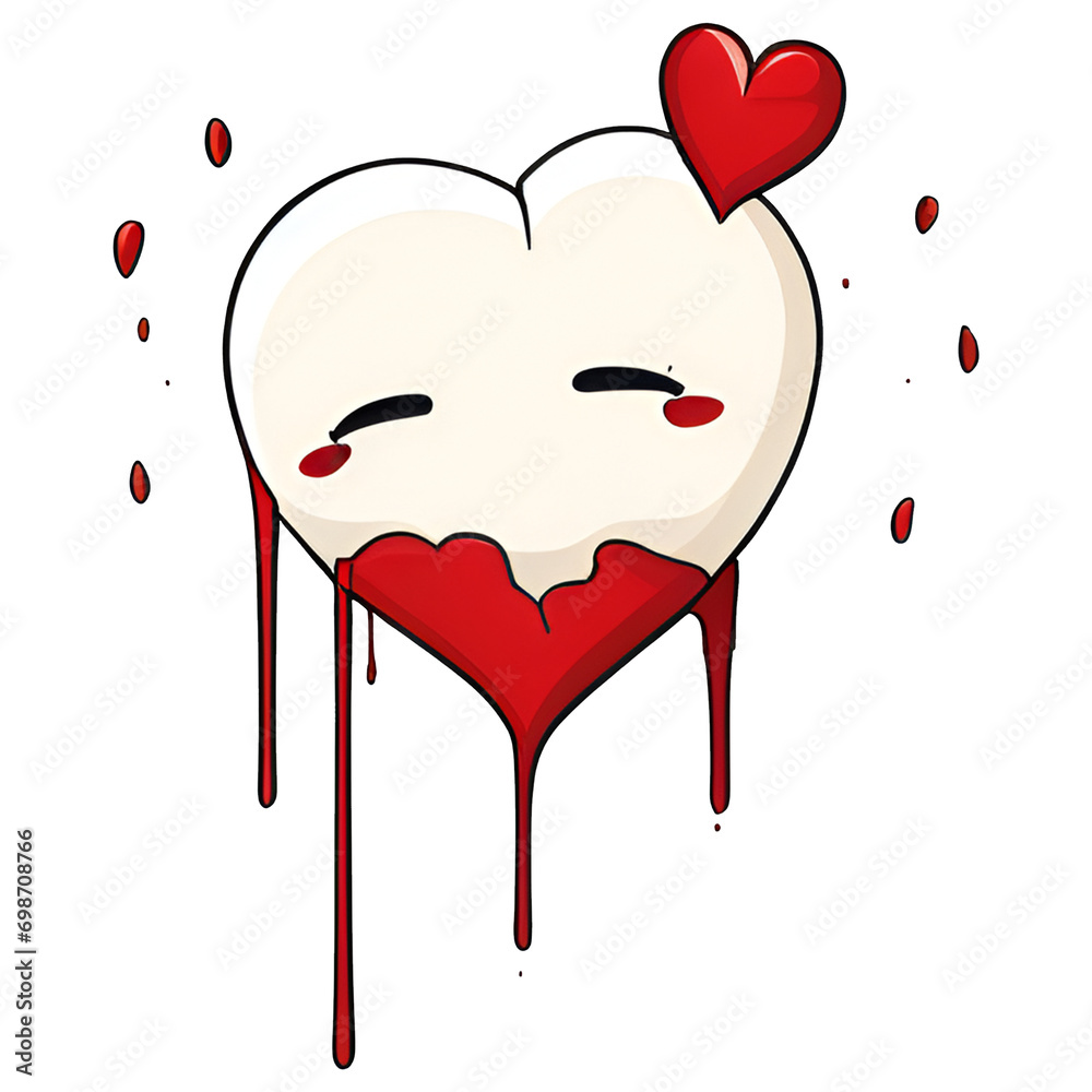 broken dying heart, breakup relationship, draining blood from heart ...
