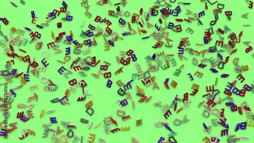 Vidéo Stock Green Screen Alphabet Falling On The Floor. 3d Alphabet ...