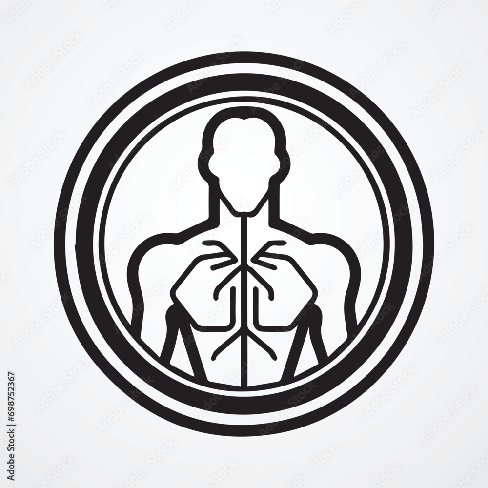 Muscular bodybuilder vector silhouette illustration isolated on white background. Sport man ...