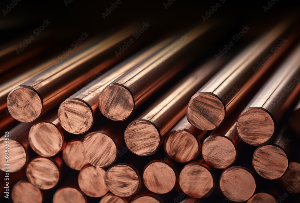 Illustrazione Stock Copper pipes and sheet production. World prices for ...