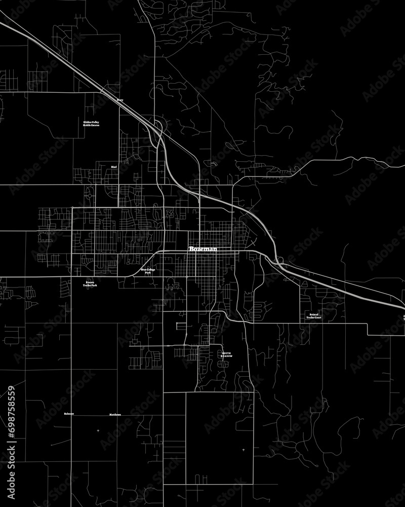 Bozeman Montana Map, Detailed Dark Map of Bozeman Montana Stock ...