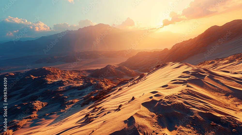 Desert Mirage Illusion: The optical illusion of a desert mirage, with ...