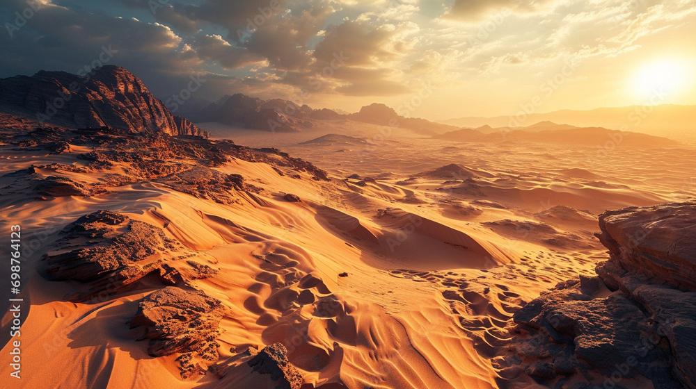 Desert Mirage Illusion: The optical illusion of a desert mirage, with ...