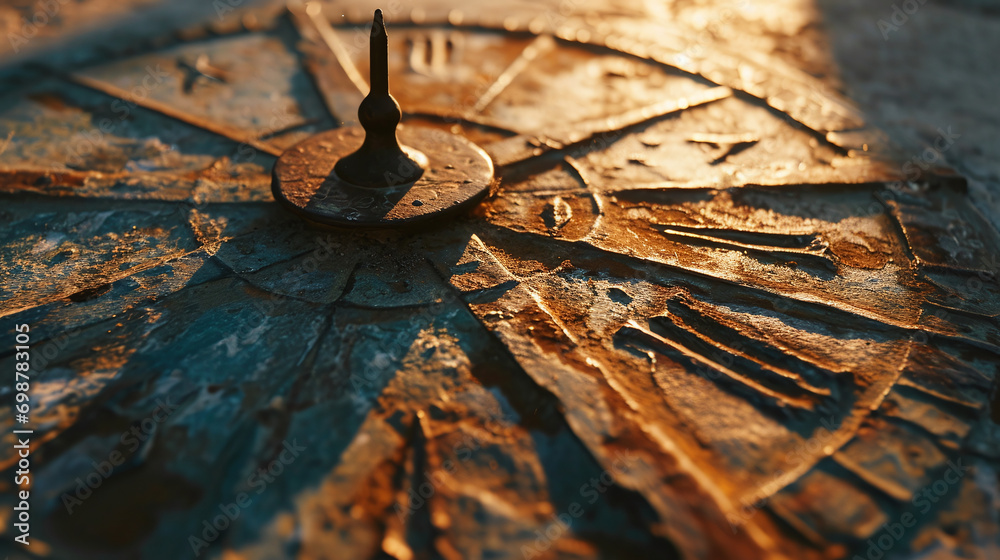 Ancient Sundial Shadow Moving with the Sun, Illustrating the Historical ...