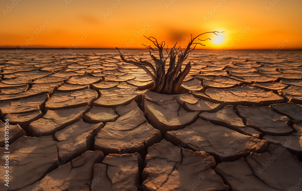 Drought land, Dries, Global drought. Dry cracked earth on sunset. Water ...