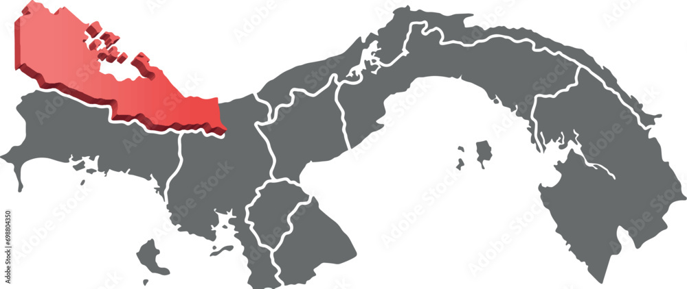 BOCAS DEL TORO province of PANAMA 3d isometric map Stock Vector | Adobe ...