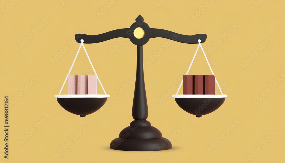 Wealth inequality and poverty concept. Scales show income differences ...
