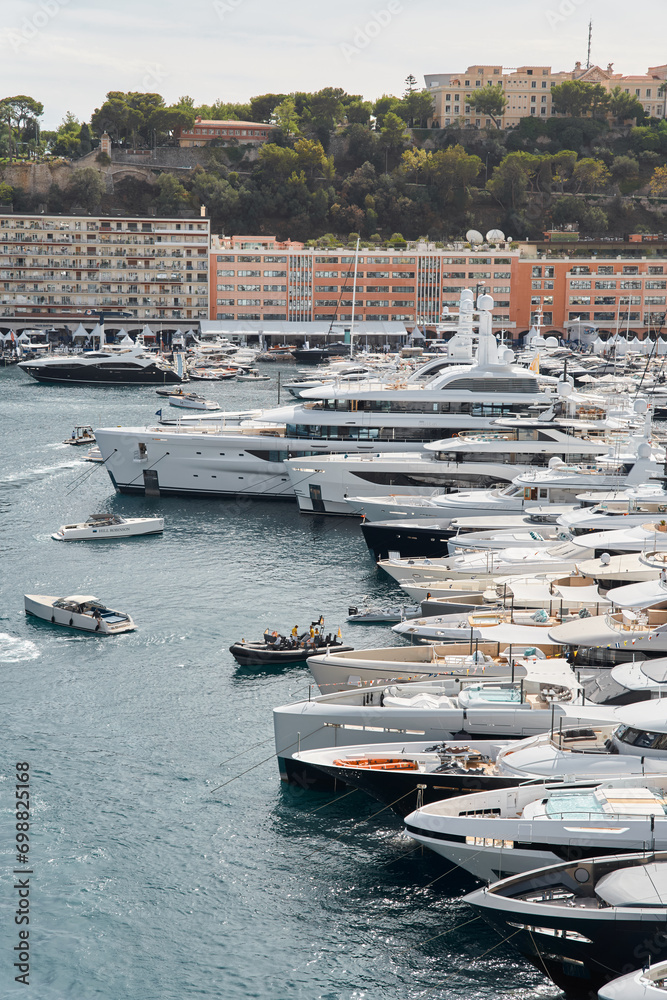 Monaco, Monte Carlo, 29 September 2022 - a lot of luxury yachts at the ...