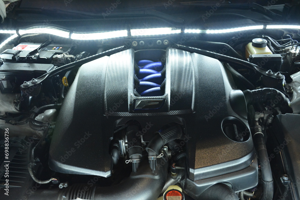 Lexus rcf engine at Manila Auto Salon in Pasay, Philippines Stock Photo ...