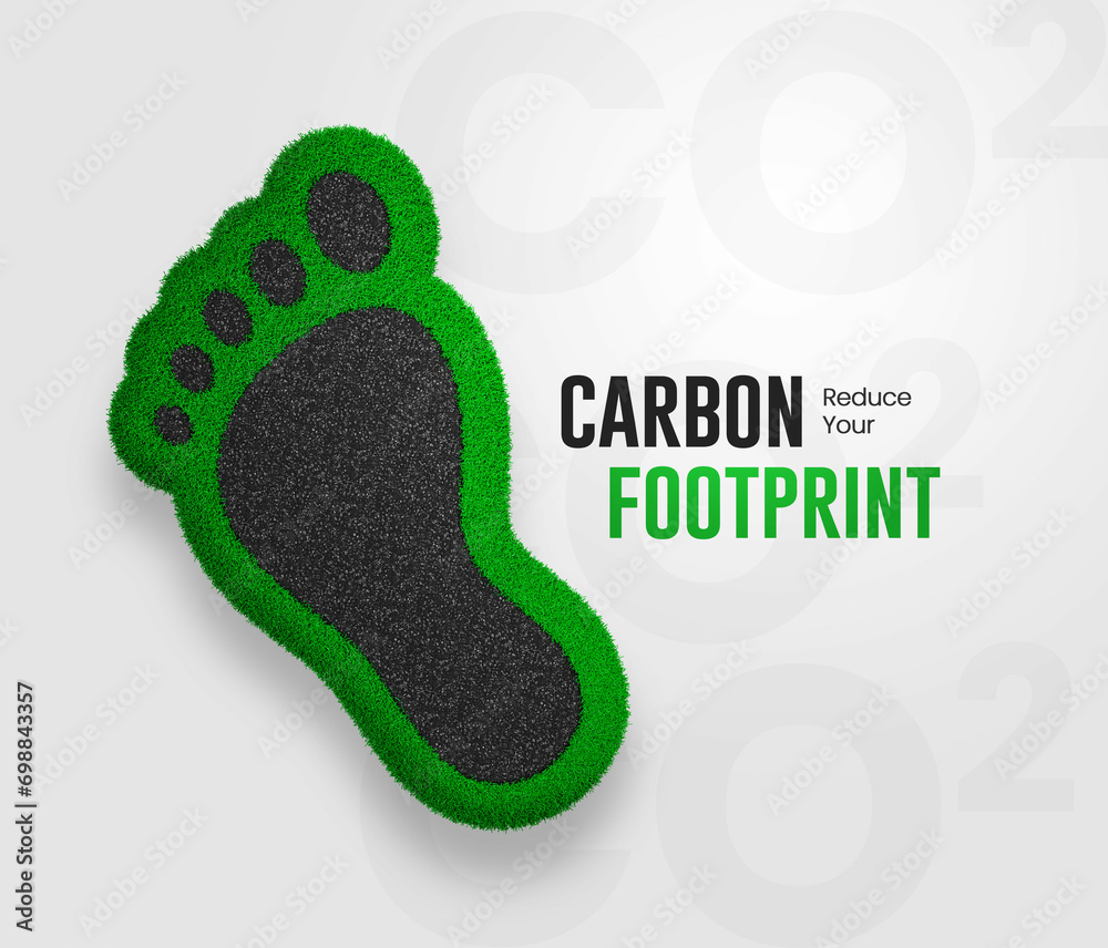 reduce carbon footprint vector illustration, recycling concept, Social ...