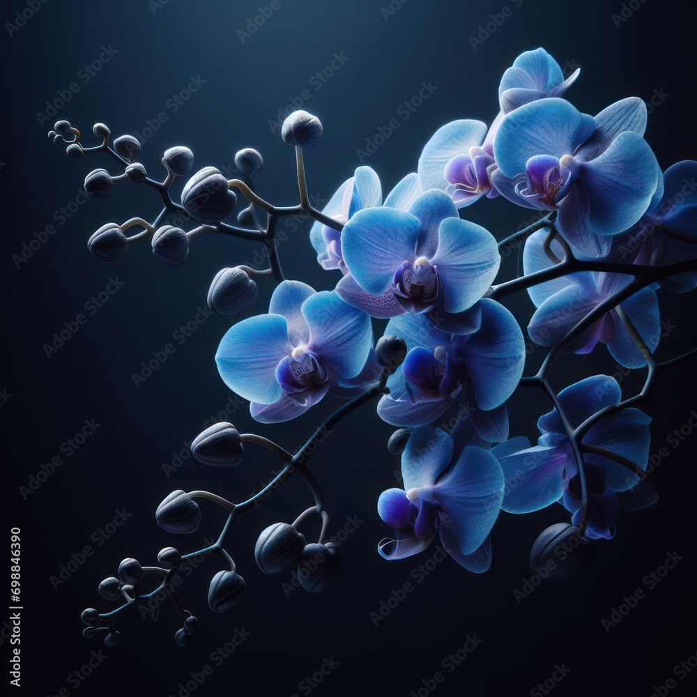Title: Close-up of elegant orchid twig. Orchid branch, 兰花, Orquídea ...