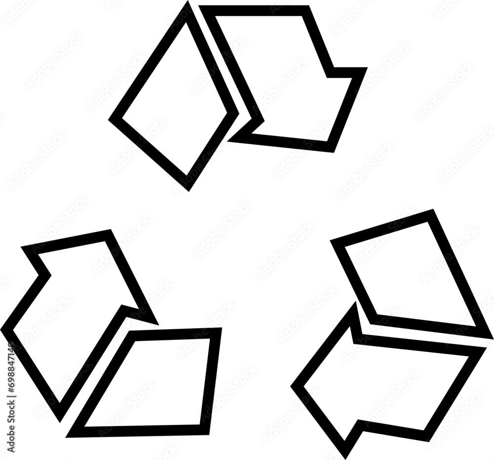 Vecteur Stock Black line Recycle icon. Rounded angle. Ecology, Bio ...
