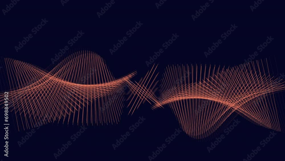 An orange sound wave depicted as zigzag horizontal lines, gradually ...