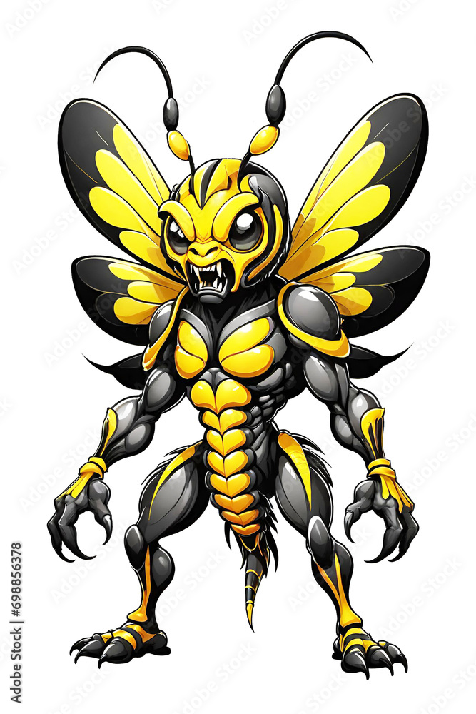 Queen bee mascot cartoon illustration on a transparent background Stock ...