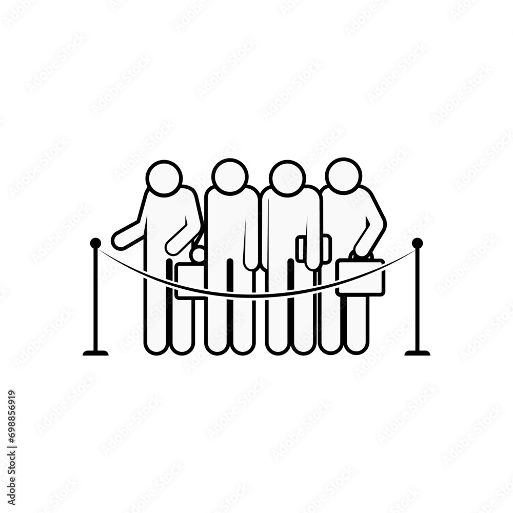 Queue Place Icon. Line Up Position. Standing People Location ...
