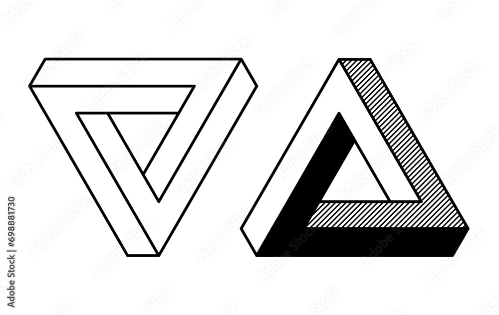 Penrose triangle optical illusion. Design elements. Fascinating design ...