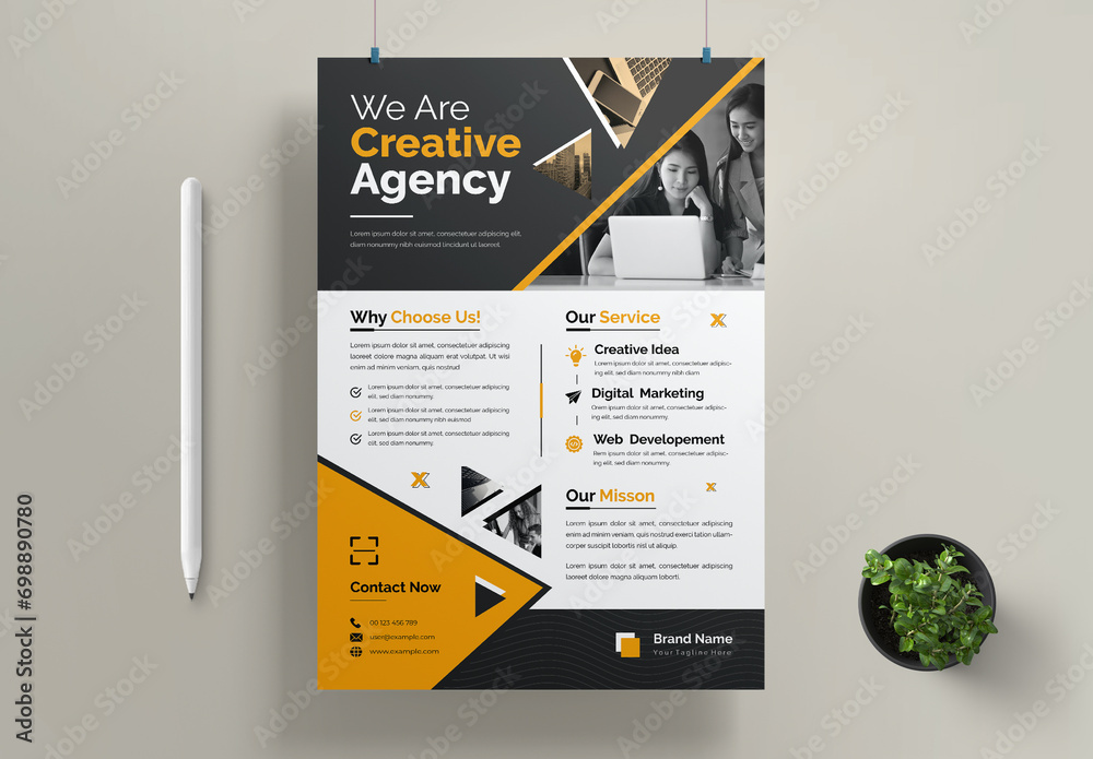 Marketing Flyer Layout Design Stock Template | Adobe Stock