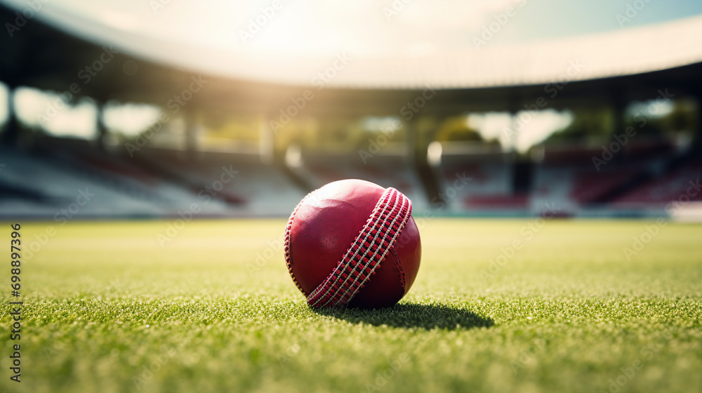 Victory Moment: Close-up of Cricket Ball and Bat - Sporting Action in ...