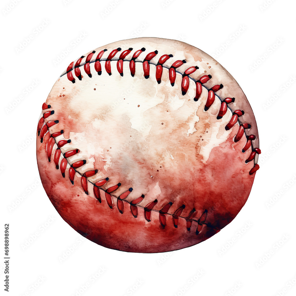Baseball ball watercolor clipart on transparent background Stock ...