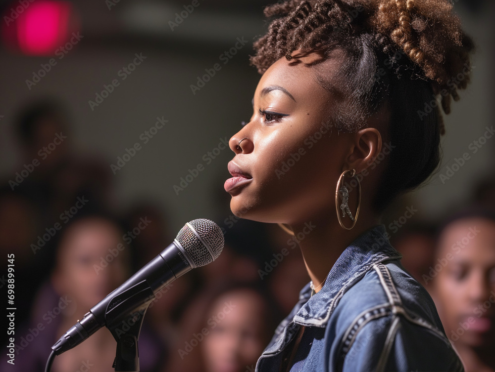A Spoken Word Poetry Night With African-American Poets Expressing Their ...