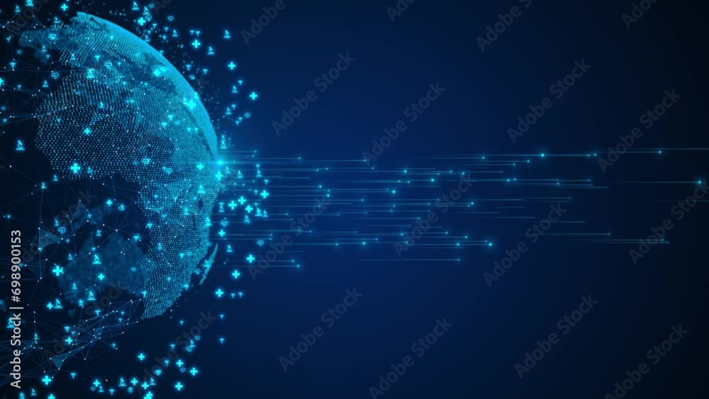Global network connection Big data Social network global computer ...