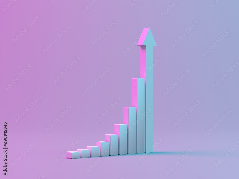 Growth chart with rising arrow. Diagram of business success Stock ...