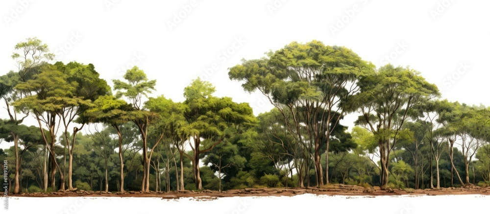 A forest of sal trees, Shorea robusta, belongs to Dipterocarpaceae ...