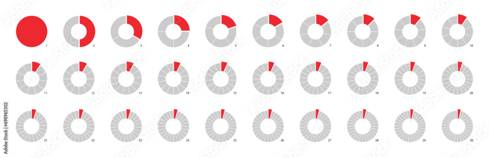 Circle pie chart as donut infographics data presentation. Charging ...