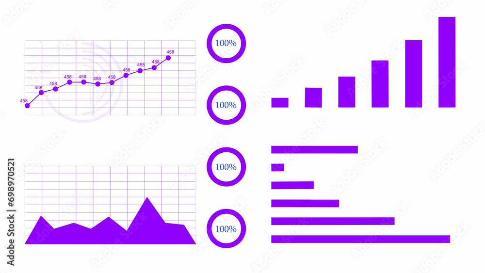 Graphs and pie charts slick, clean, elegant on white background great ...