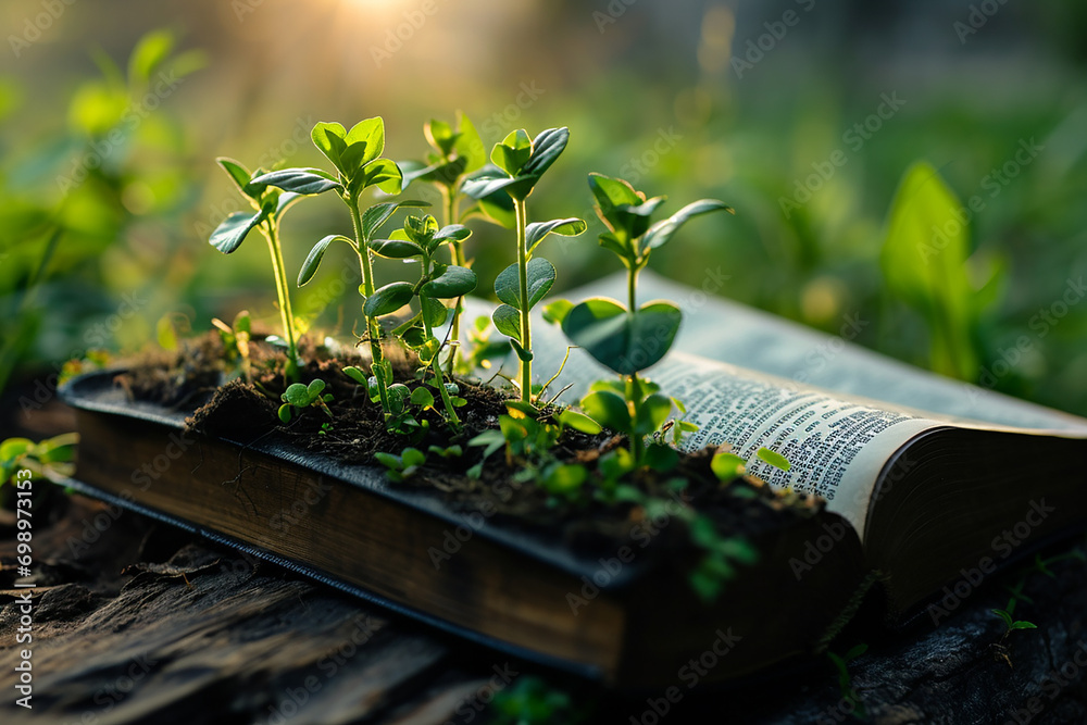 Beautiful Nature Concept with Cool Leaves and Green Sprouts Symbolizing ...