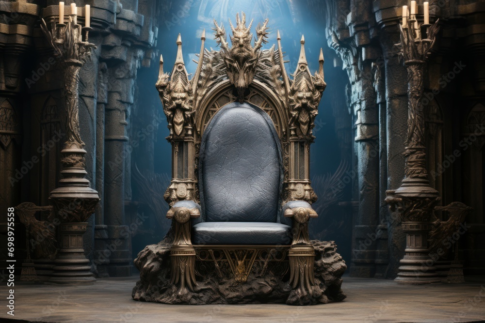 Grandiose Castle throne. Royal palace room. Generate Ai Stock Photo ...