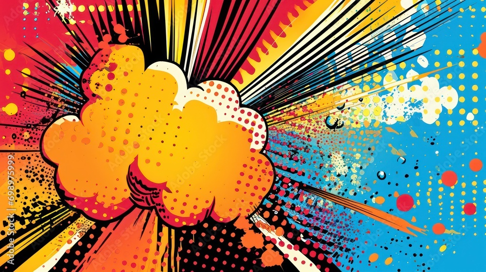 Comic art background with a pop art style, complete with comic bubbles ...
