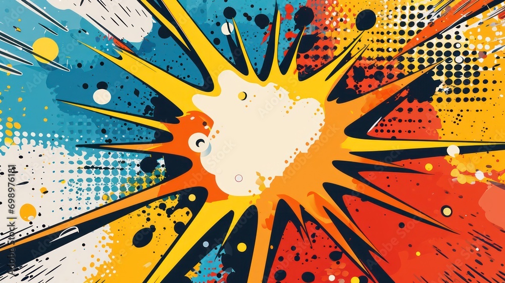 Comic art background with a pop art style, complete with comic bubbles ...