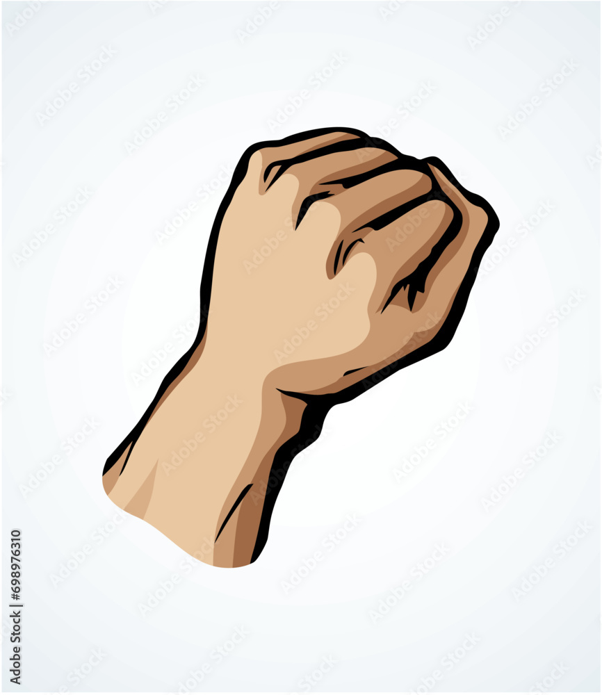 Superman's hand with an elongated fist. Vector drawing Stock Vector ...