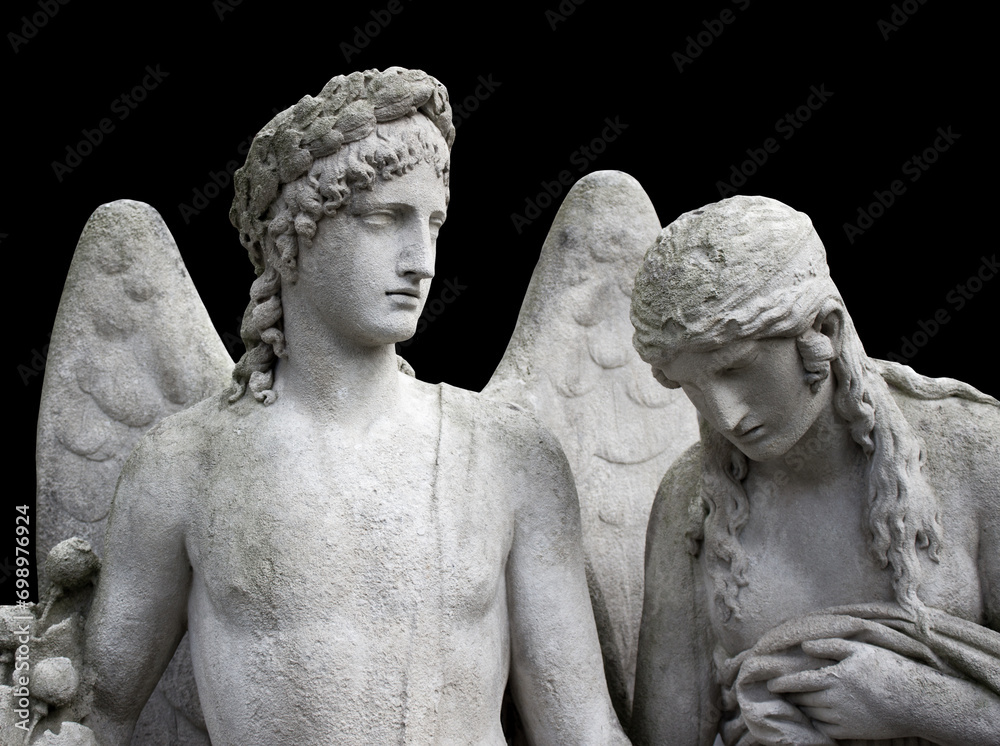 Angel Gabriel and Virgin Mary. Biblical scene of the Annunciation Stock ...