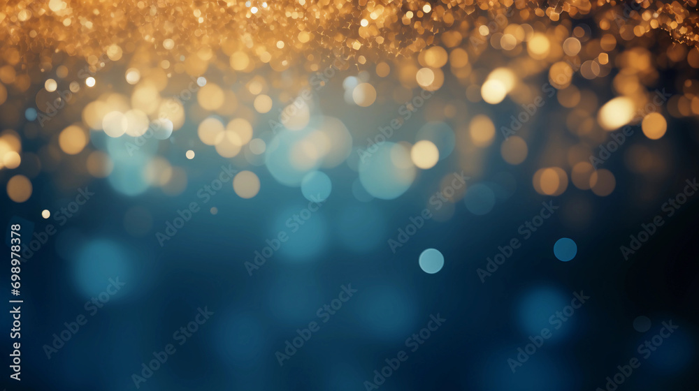 blue and gold bokeh, gold and silver, depth of field, defocus, haze ...