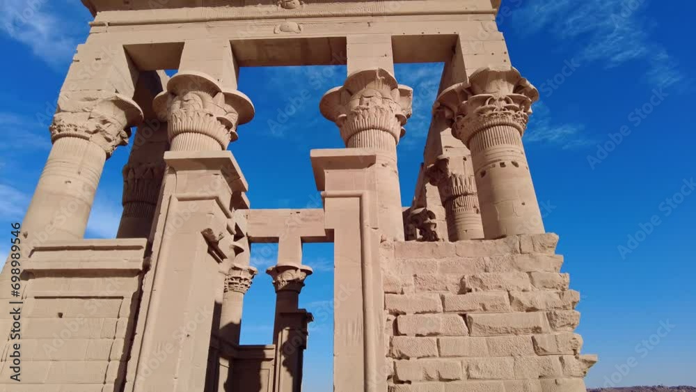 Aswan, Egypt: Exterior footage of the famous Trajan's Kiosk in the ...