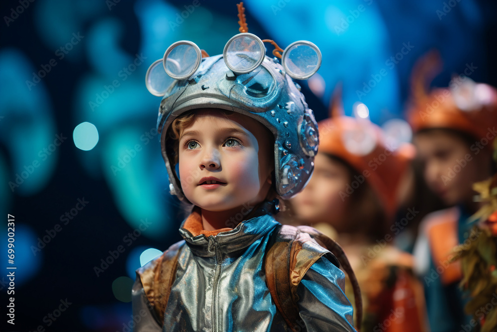 Generative AI technology picture kids on stage concept ready for ...