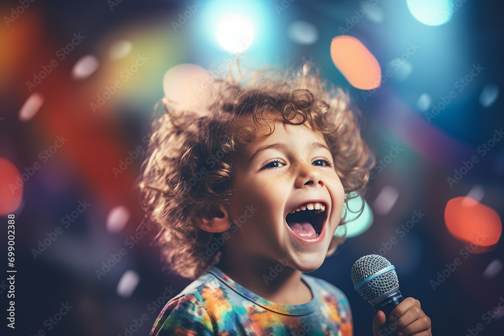 Generative AI technology picture kids on stage concept ready for ...