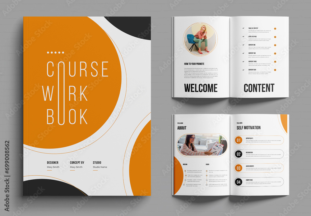 Course Workbook Layout Stock Template | Adobe Stock