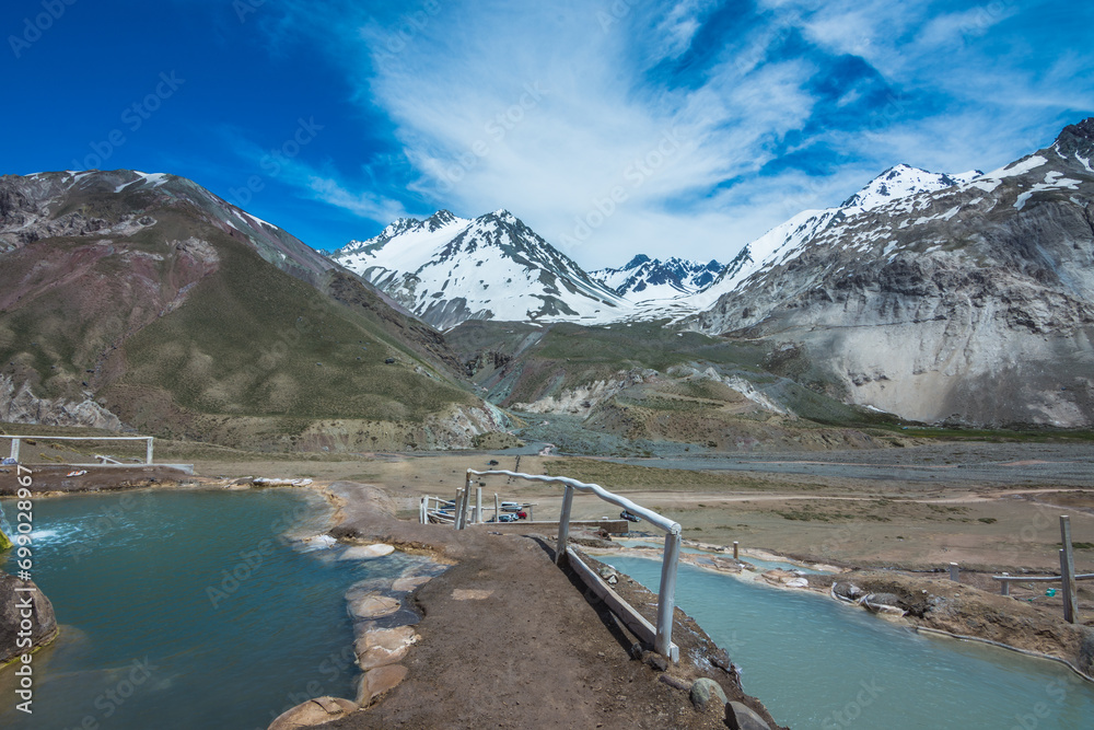 View of some natural pools at Termas Colina (Spa Hills) - Cajon del ...