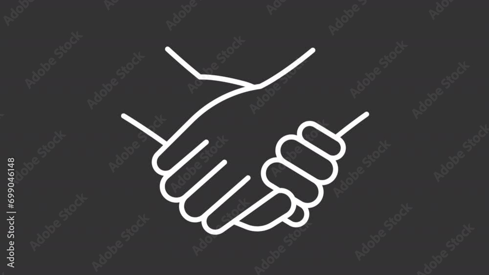 2D white simple thin line animation of support icon, HD video with ...