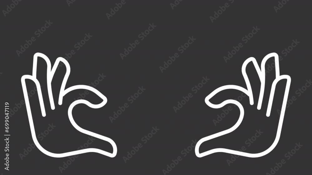 Pack of white icon simple animations representing hand gesture, HD ...