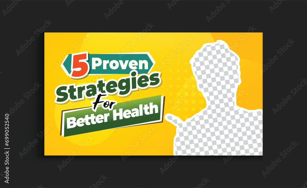 Healthy lifestyle and health tips online eye-catching YouTube thumbnail ...