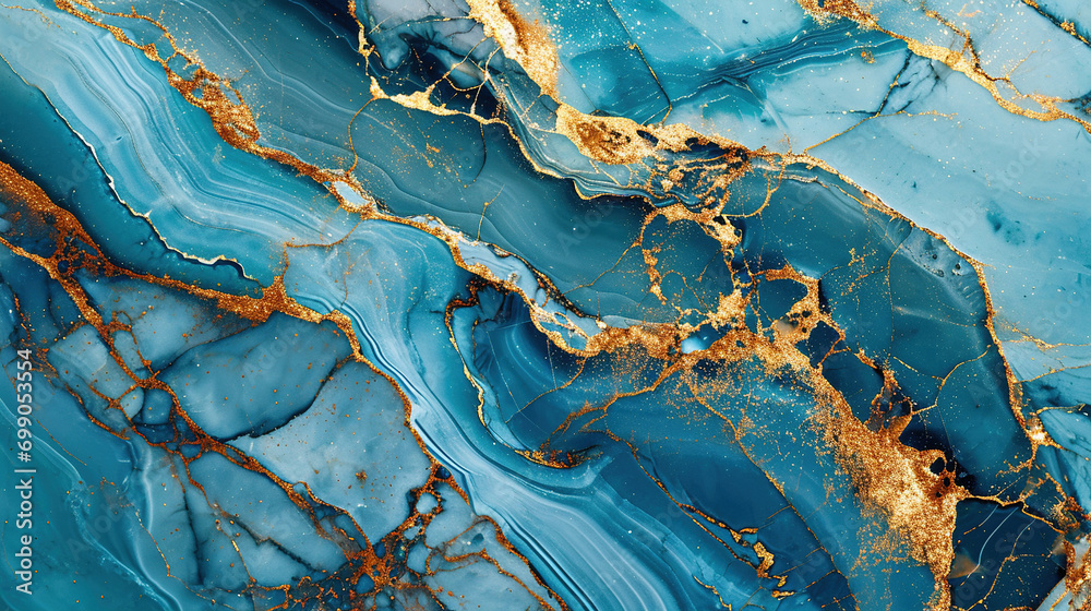 light blue marble agate granite mosaic with golden veins, japanese ...