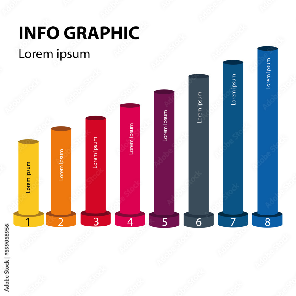 Cylindrical bar graph For graphic design work, statistical work ...