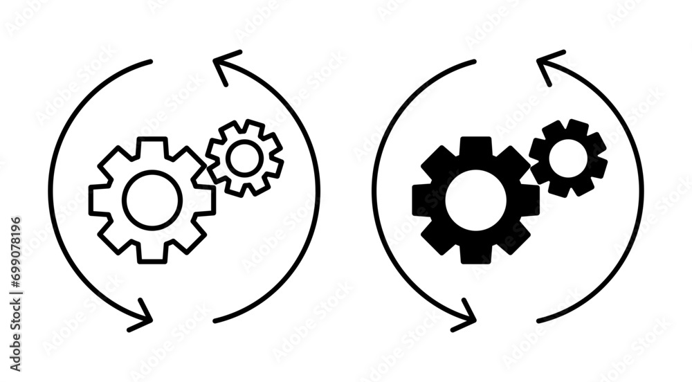 Automation and optimization vector illustration set. Operation process ...