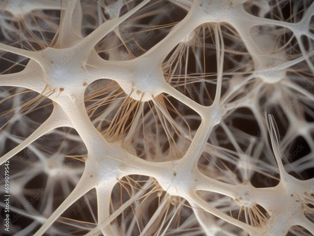 Nerve tissues and cancer cells. Body . Neural network. Cancerous gland ...